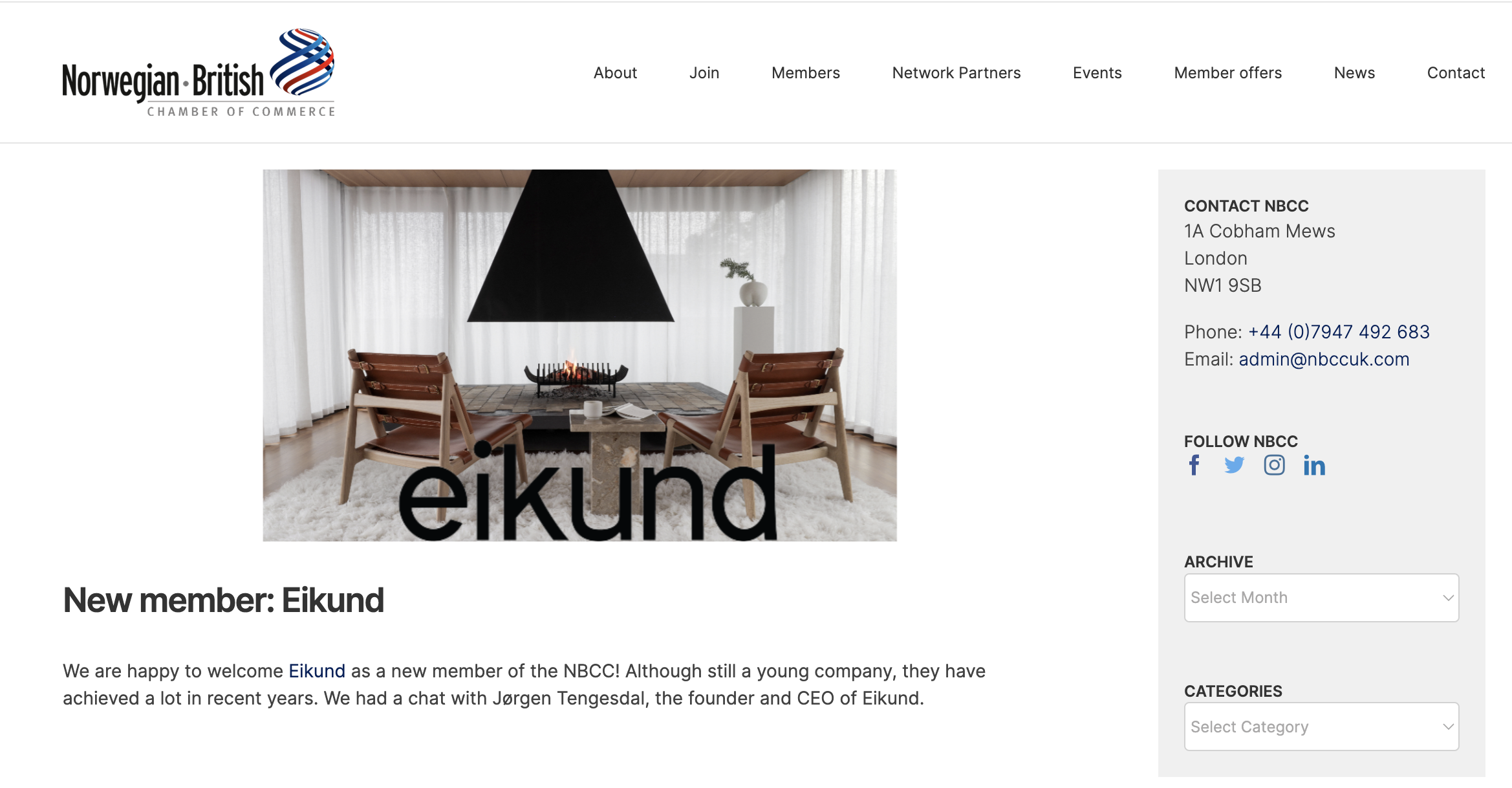Eikund becomes a member of the NBCC! - EIKUND