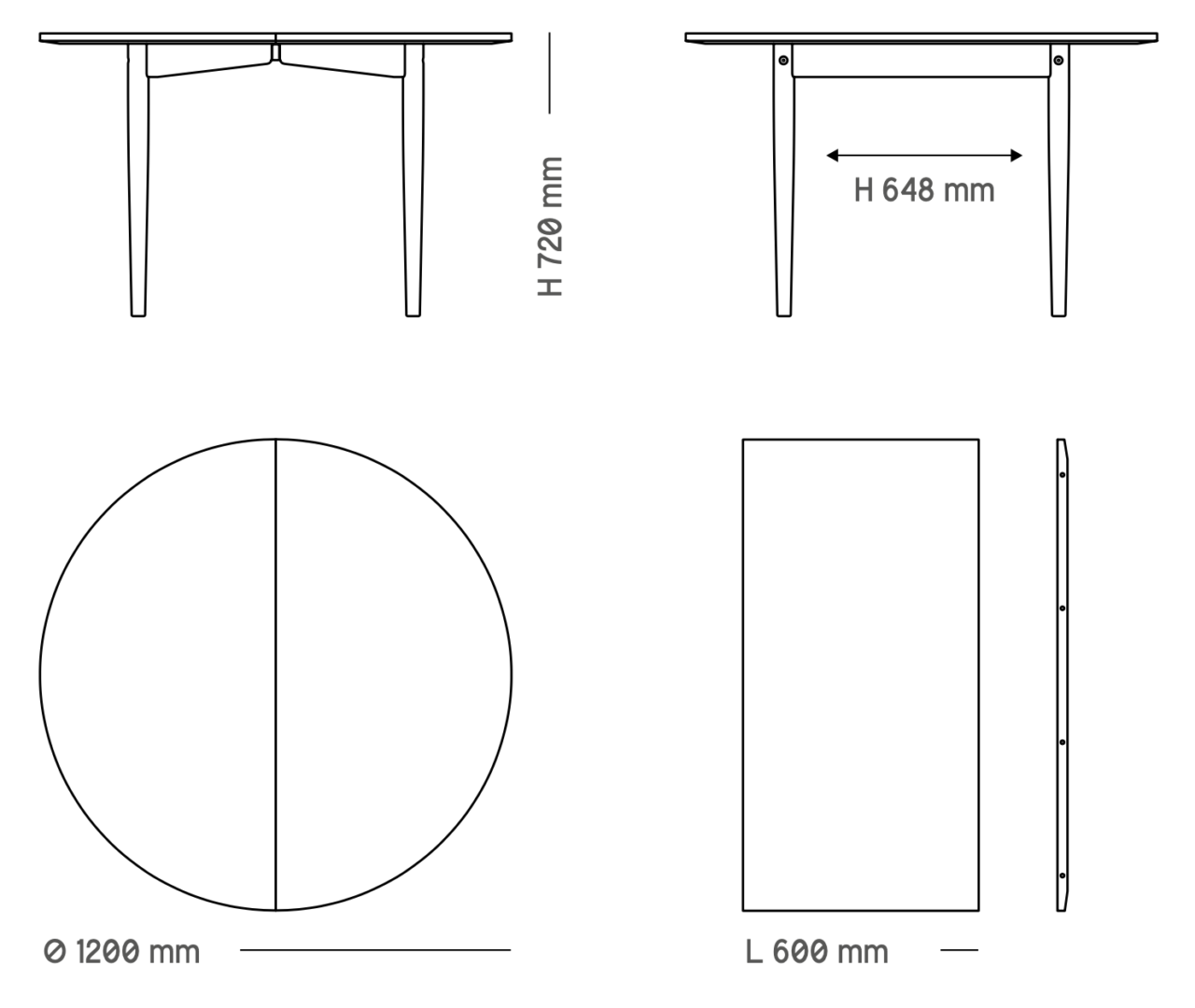 Oma dining table - extendable - EIKUND